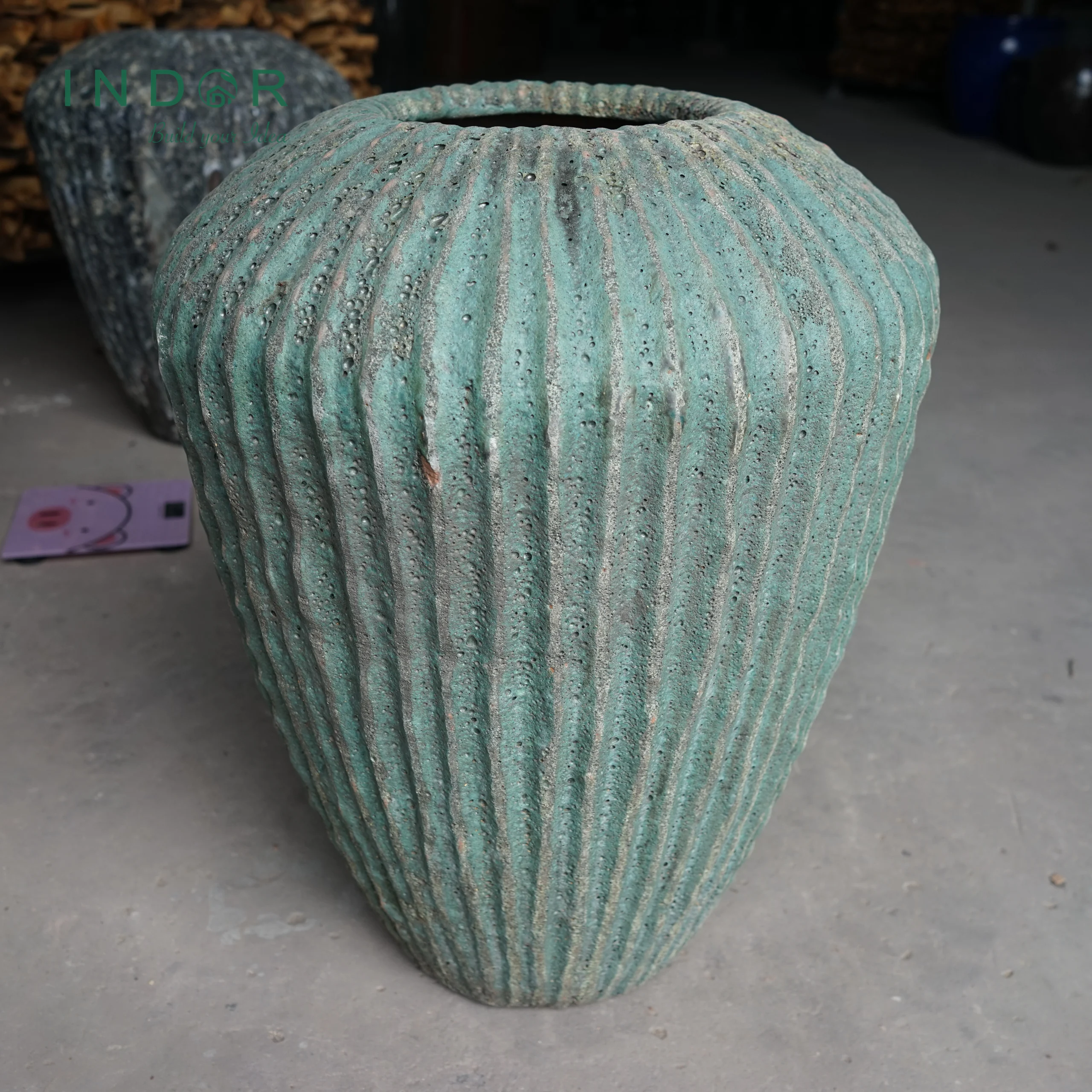 Pottery Tall Ceramic Vietnam Atlantic Style Green Ceramic Pot Ocr76tps1 ...