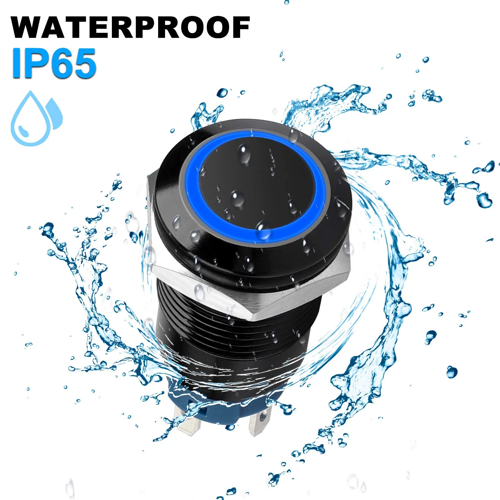 Langir 12mm 5A 12VDC Push Button - Waterproof & Illuminated