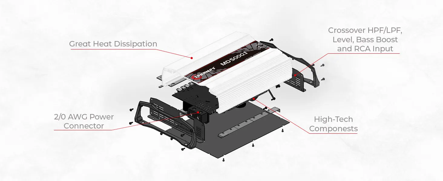 Taramps MD 5000.1 Amplifier - 5000W RMS Car Audio Monoblock