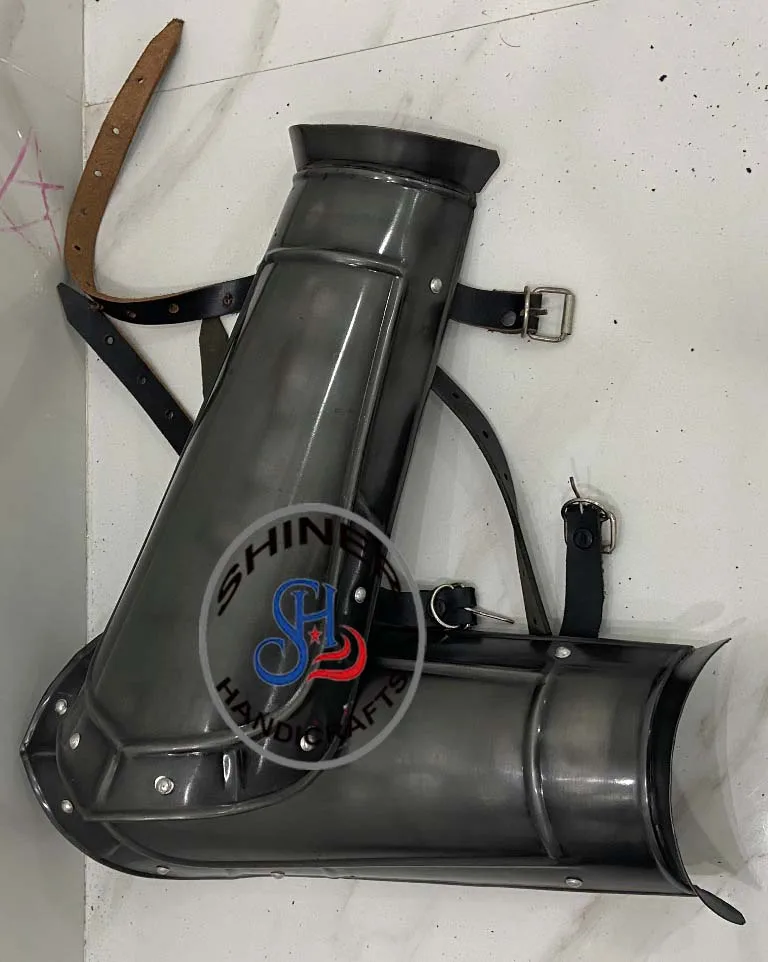 Medieval Leg Guard Greaves Armor 18 Gauge Steel Antique Black Finish ...