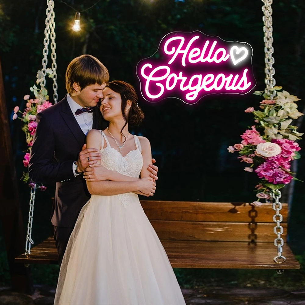 Hello Gorgeous Neon Sign Custom LED Acrylic Lighting Letter Signs For ...