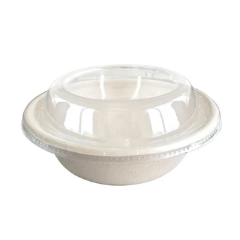 Biodegradable Pulp Packaging Box Sugarcane Bagasse Pulp Round Bowl With ...