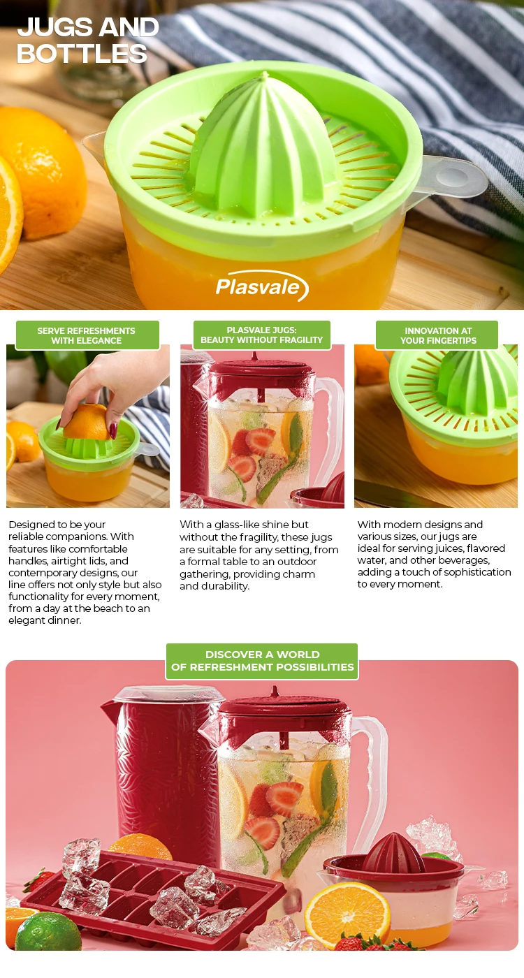 Jug With Lid And Handle Graduated Lines Bpa Free 1 Liter And 2 Liter ...