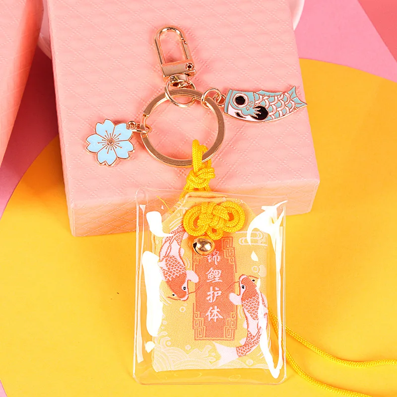 Japanese Maneki Neko Keychain Bag Charm for Luck & Success, OEM