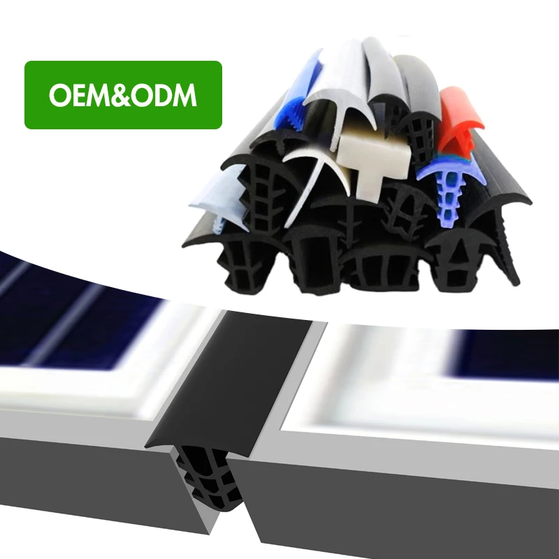 EPDM PVC Silicone Rubber Extrusion Seal Strip Solar Photovoltaic Panels ...