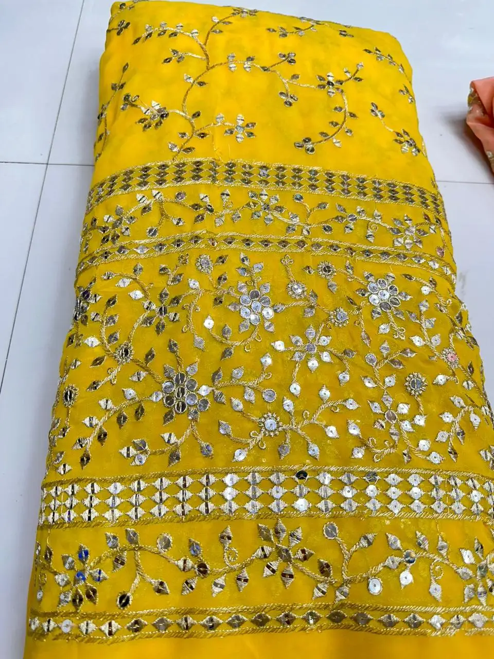 Shop Our New Georgette Embroidery Sequence Fabric for Weddings
