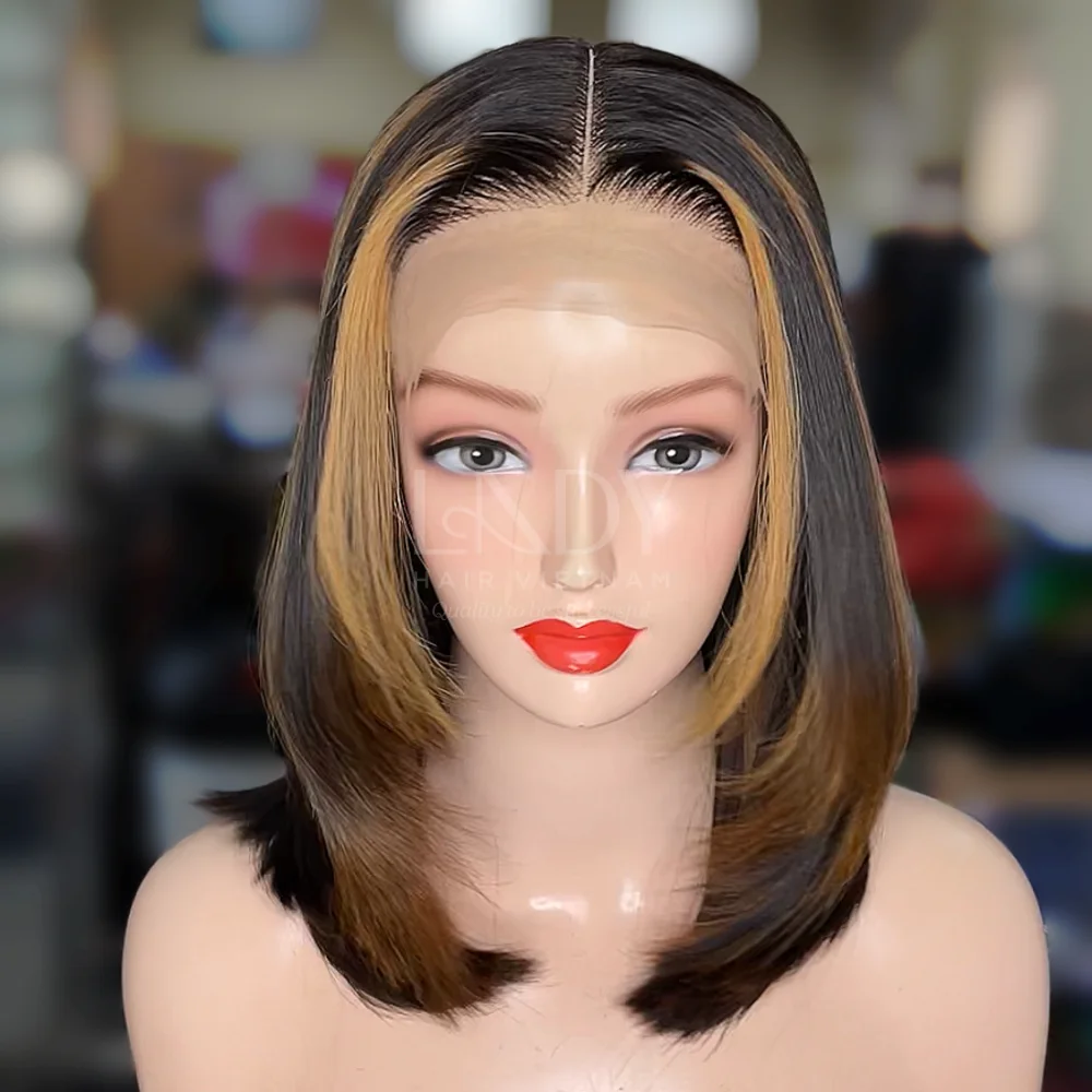 Alibaba.com: Layer bob wigs short hair, bone straight, highlight color ...