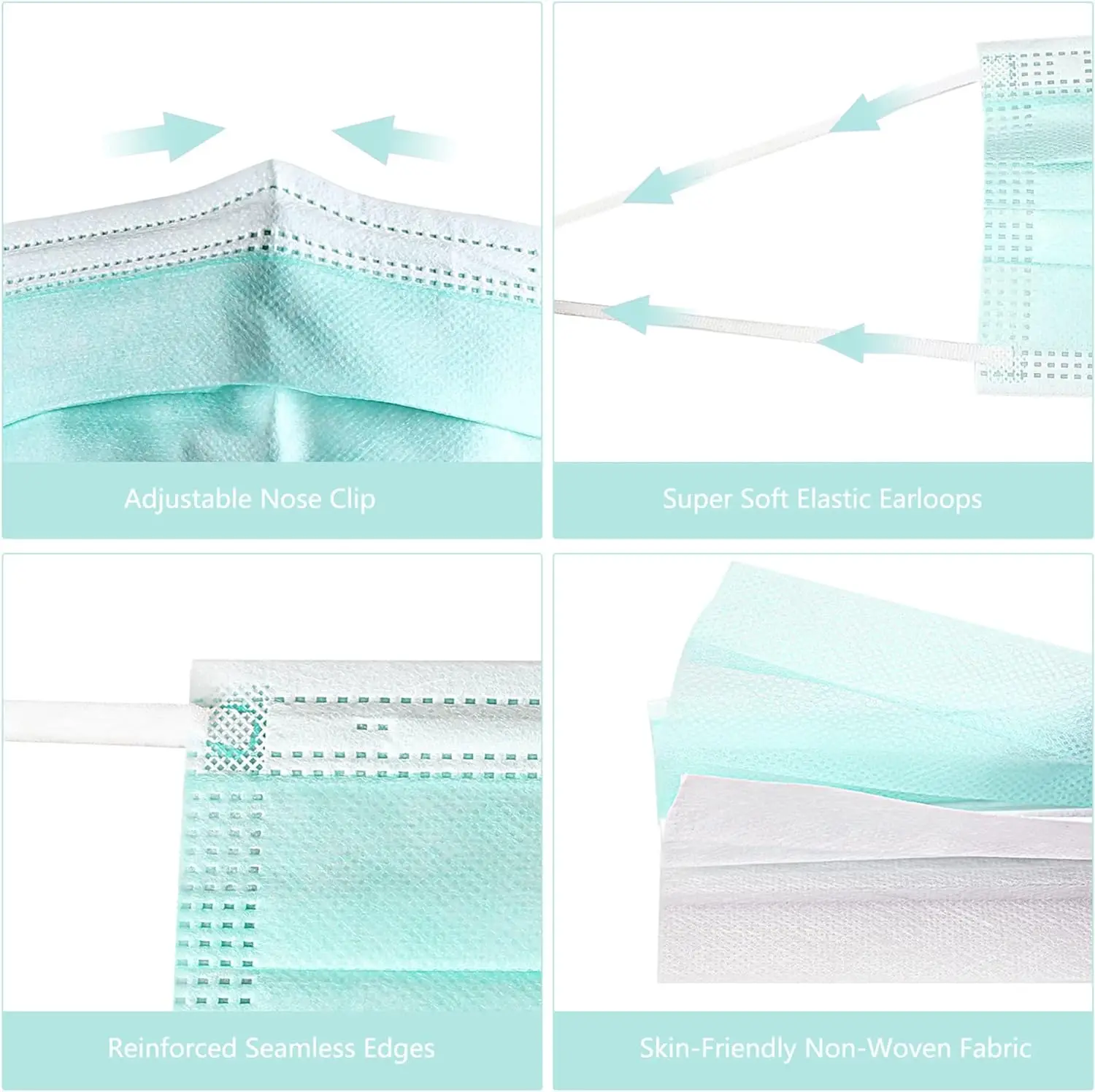 Green Color Medical Supply Biodegradable Masks 3 Layer Protection ...