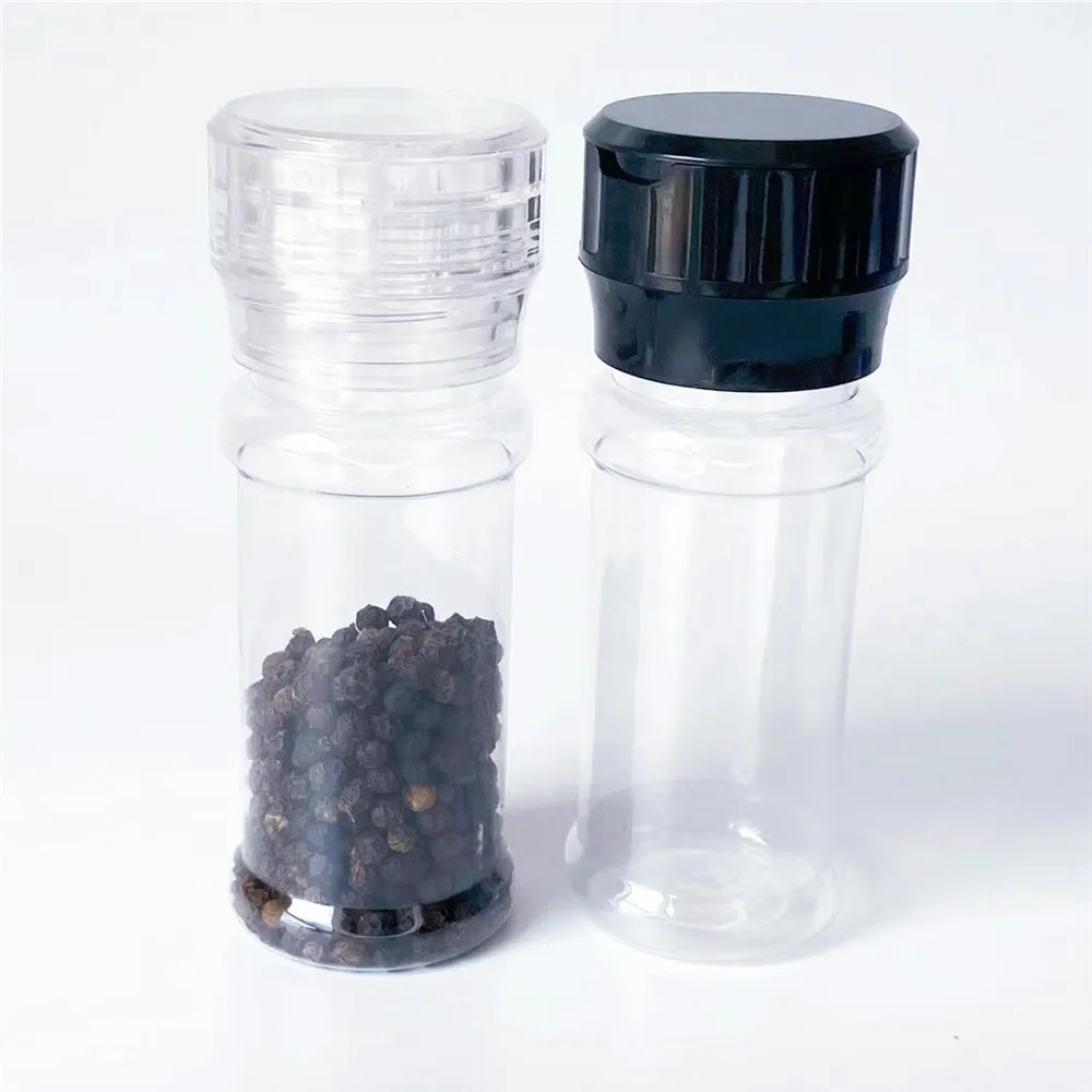 Plastic Salt Grinder Spice Mill Pepper Grinder Cap With 100ml Plastic ...