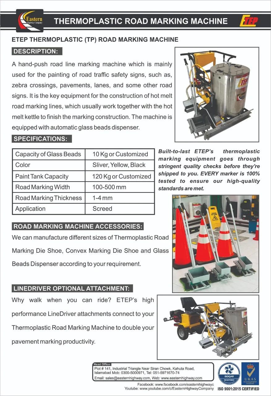 Screed System Thermoplastic Road Line Marking Shoe Marking Machine ...