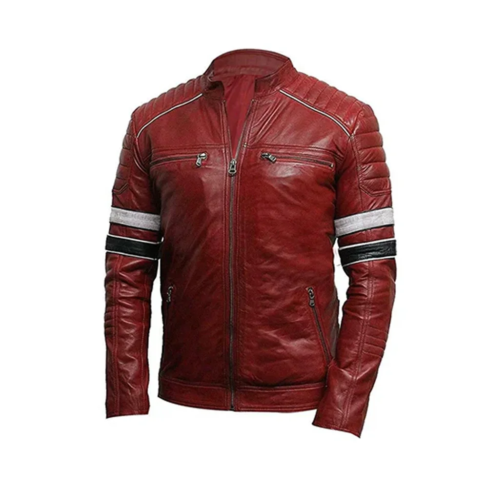 Custom Oem Logo Patch Design Classic Riding Real Leather Men Jacket ...