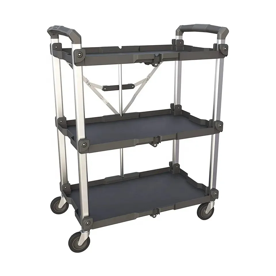 Newest Multifunction Foldable Plastic Rolling Cart Working Trolley ...
