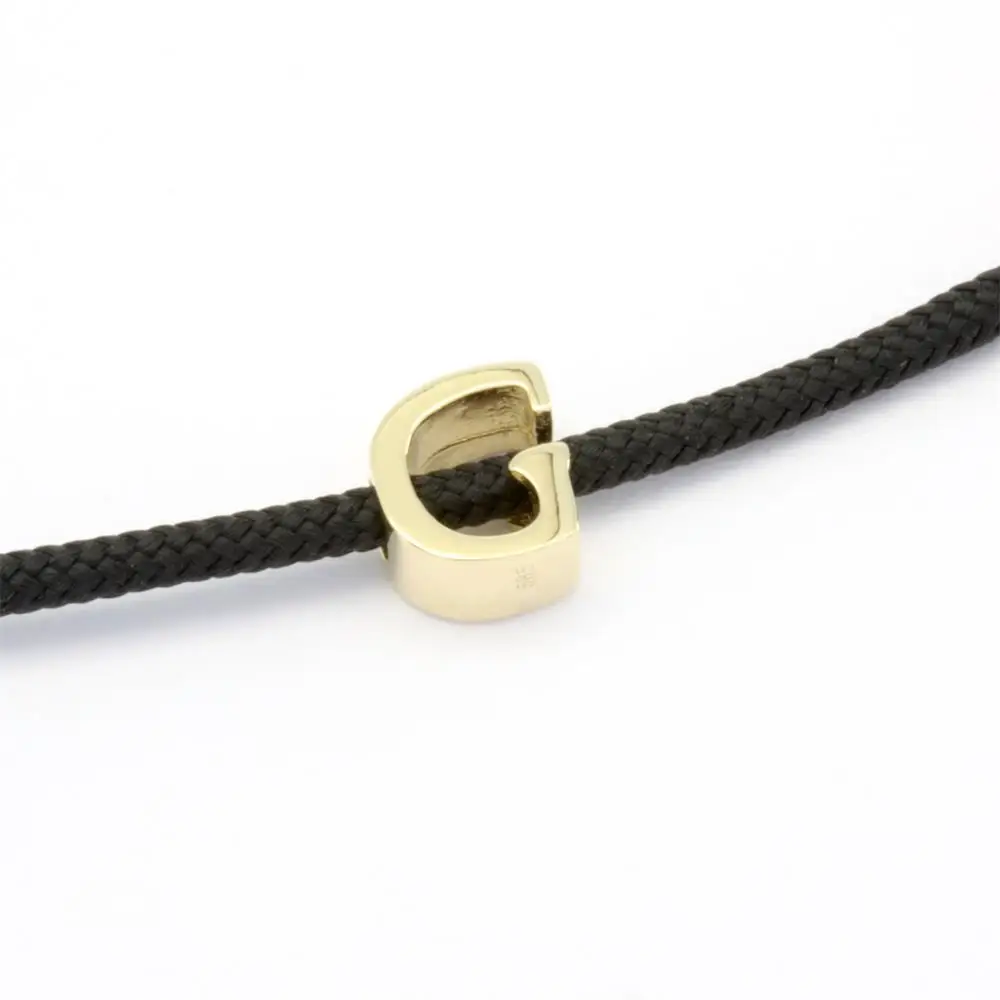 18K 14K 9K Gold Letter Name Charms - A-Z Alphabet Bracelet