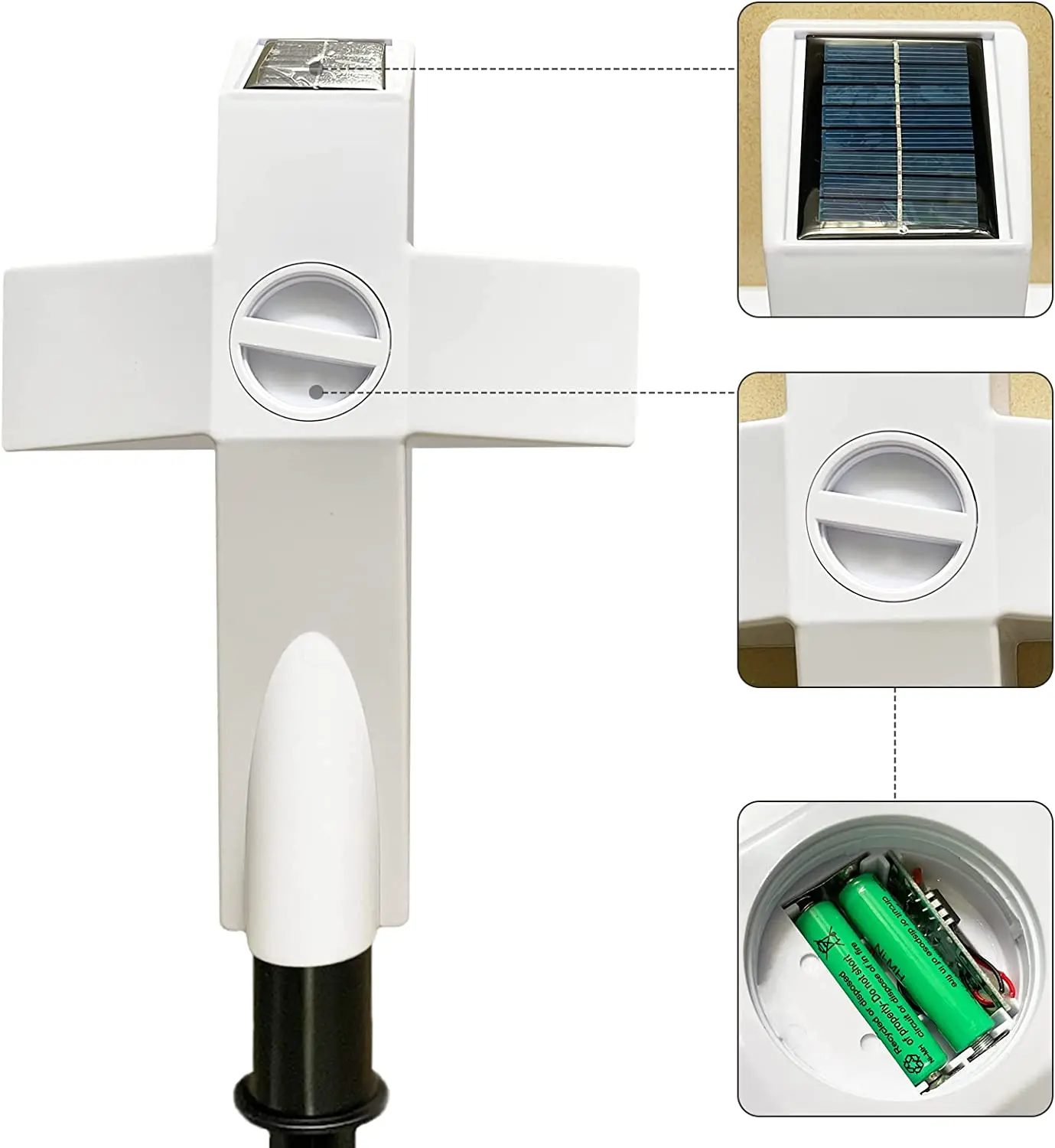 Outdoor Solar Garden Stake Acrylic Solar Crosses for Graves