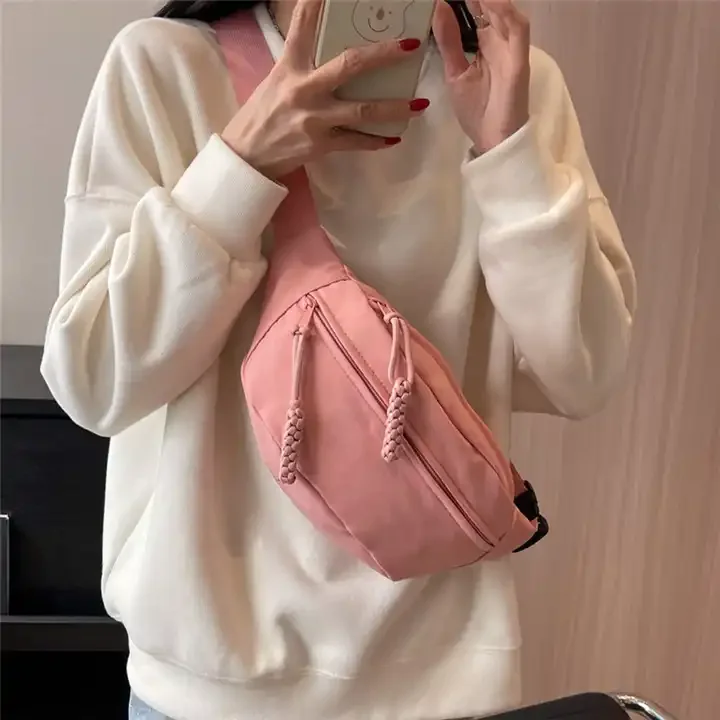 Premium Nylon Fabric Waist Banded Bags With 2 Zipper Pocket For Mobile ...