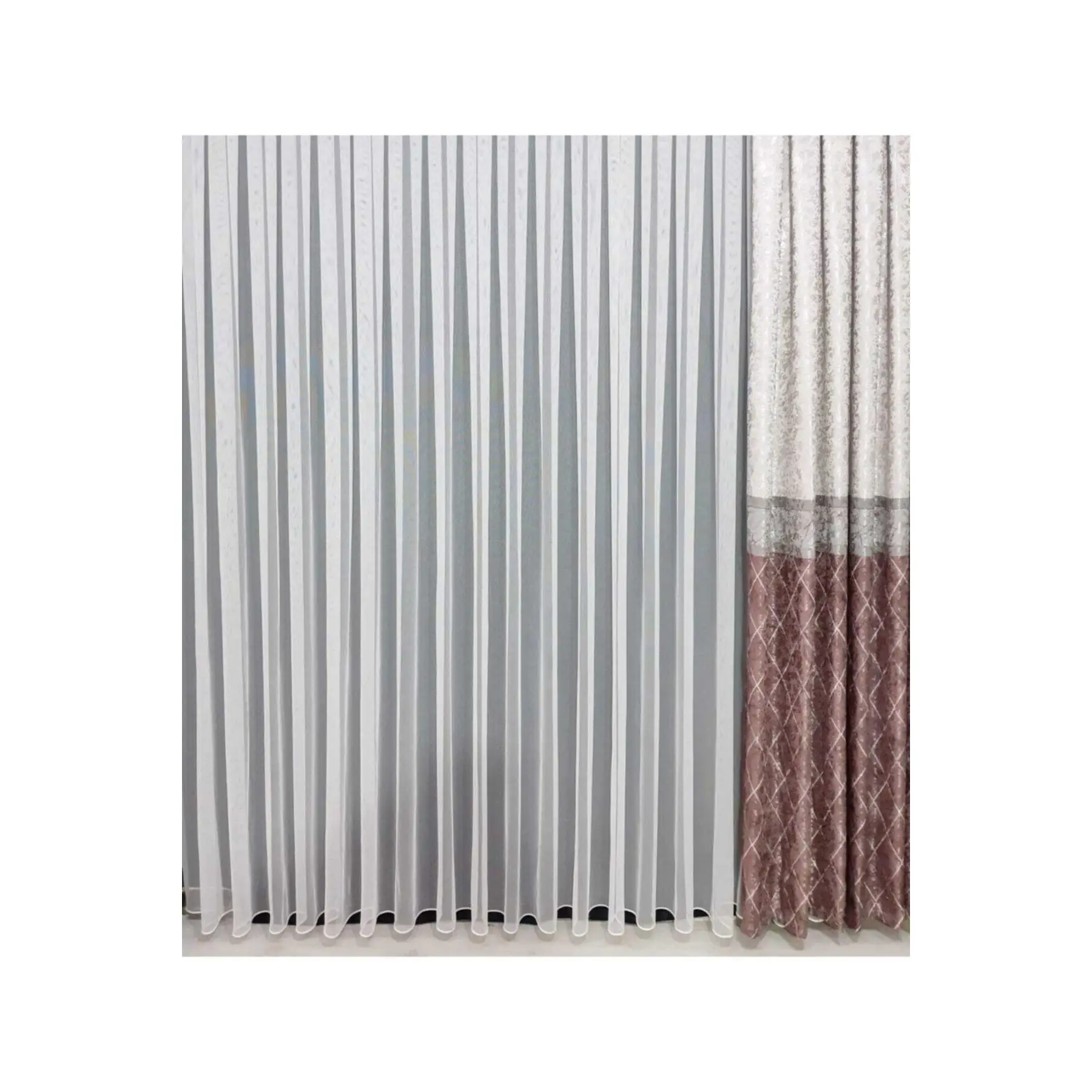1/3 Tight Pleat Grecian Tulle Curtain - Leaded Tulle Curtain,Does Not ...