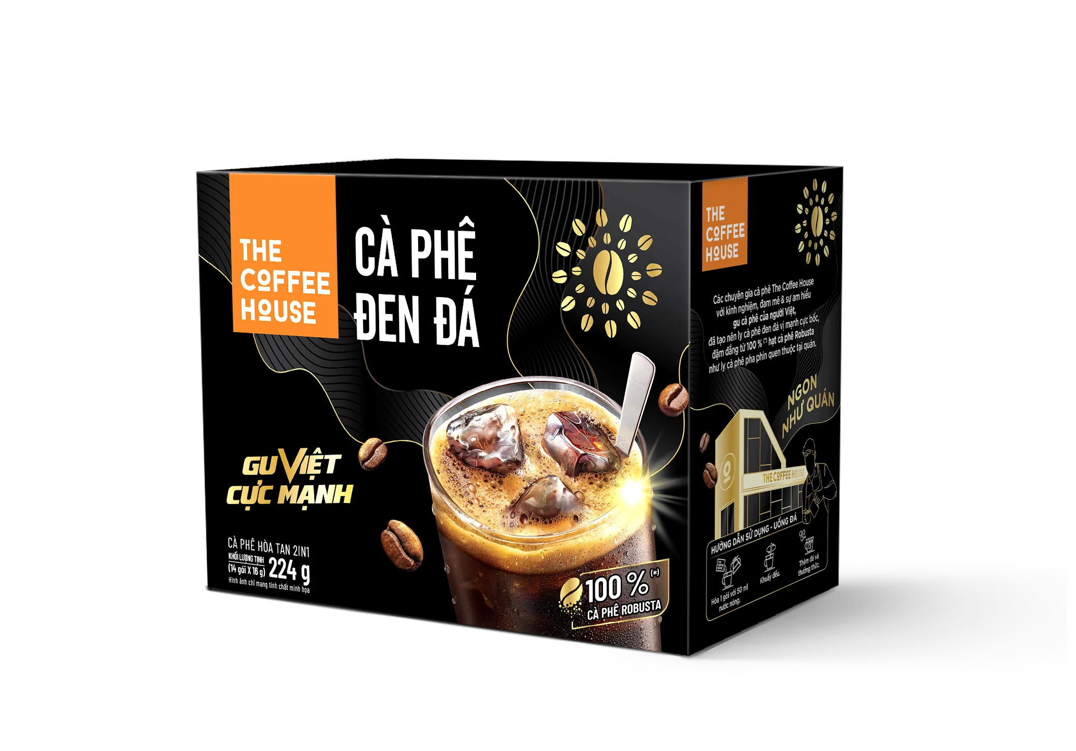 100% Robusta Soluble Coffee Powder 14x16g The Coffee House Ambient ...