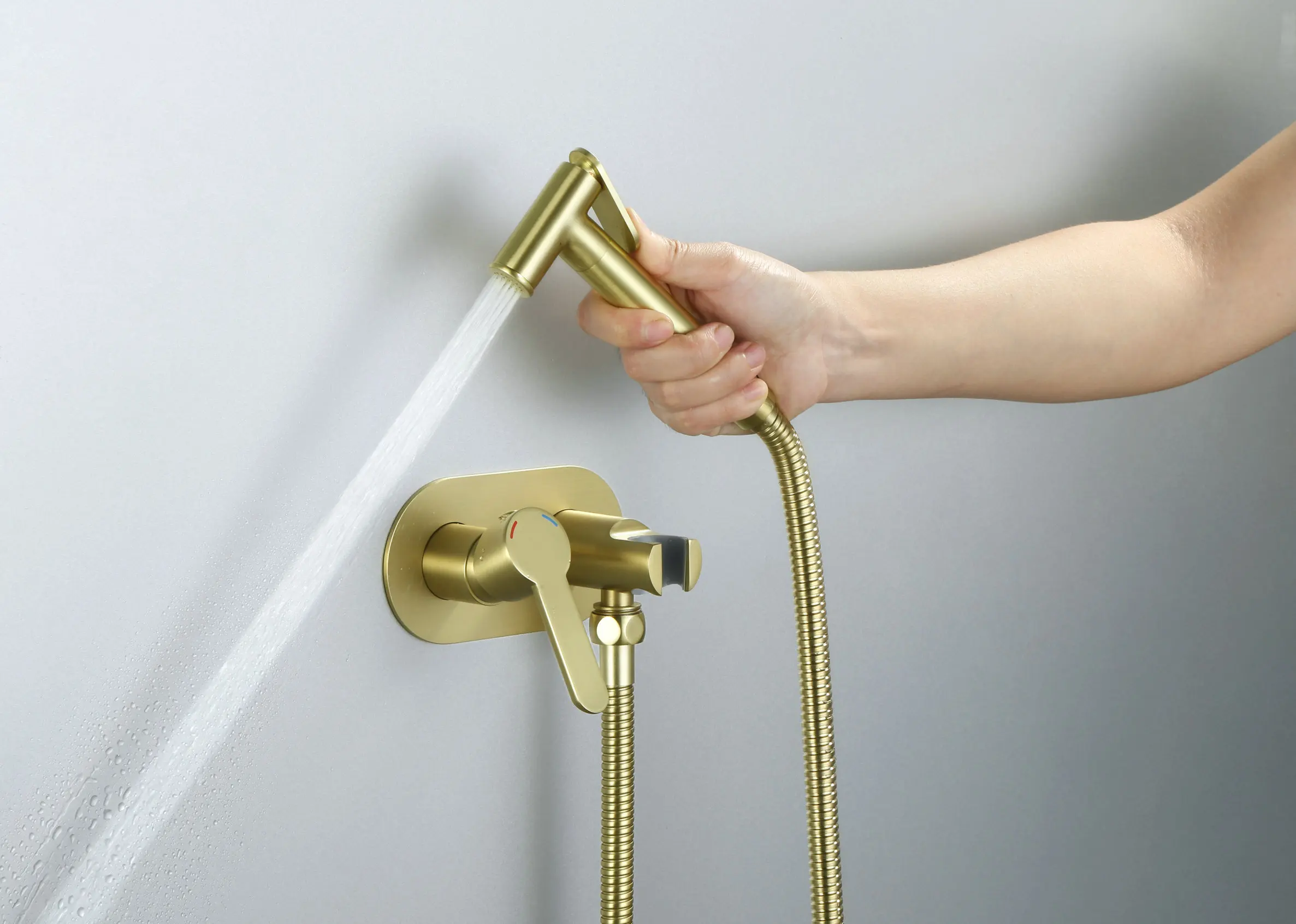 Modern Design Black Wall-Mounted Hotel Bathroom Toilet Shattaf Set with ...