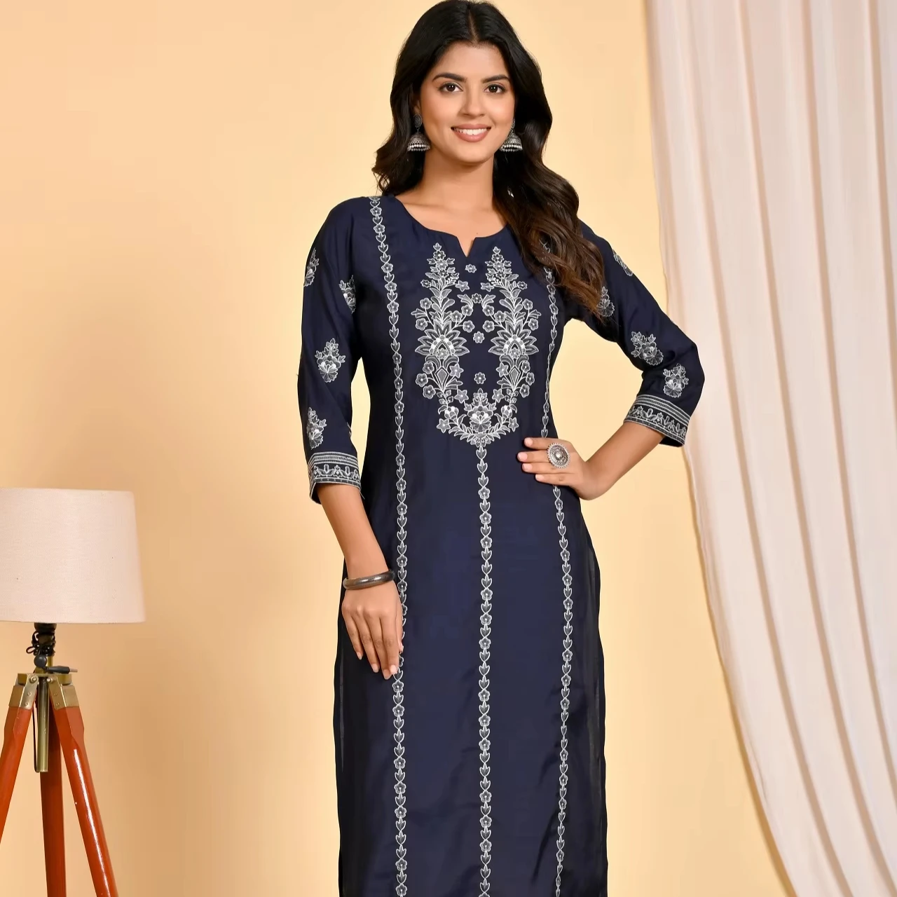 Beautiful Women's Traditional Pakistani Shalwar Kameez Kurti New Cotton ...