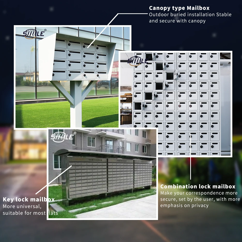 Smile Custom Outdoor 24 Doors Mailboxes Commercial Stainless Steel ...
