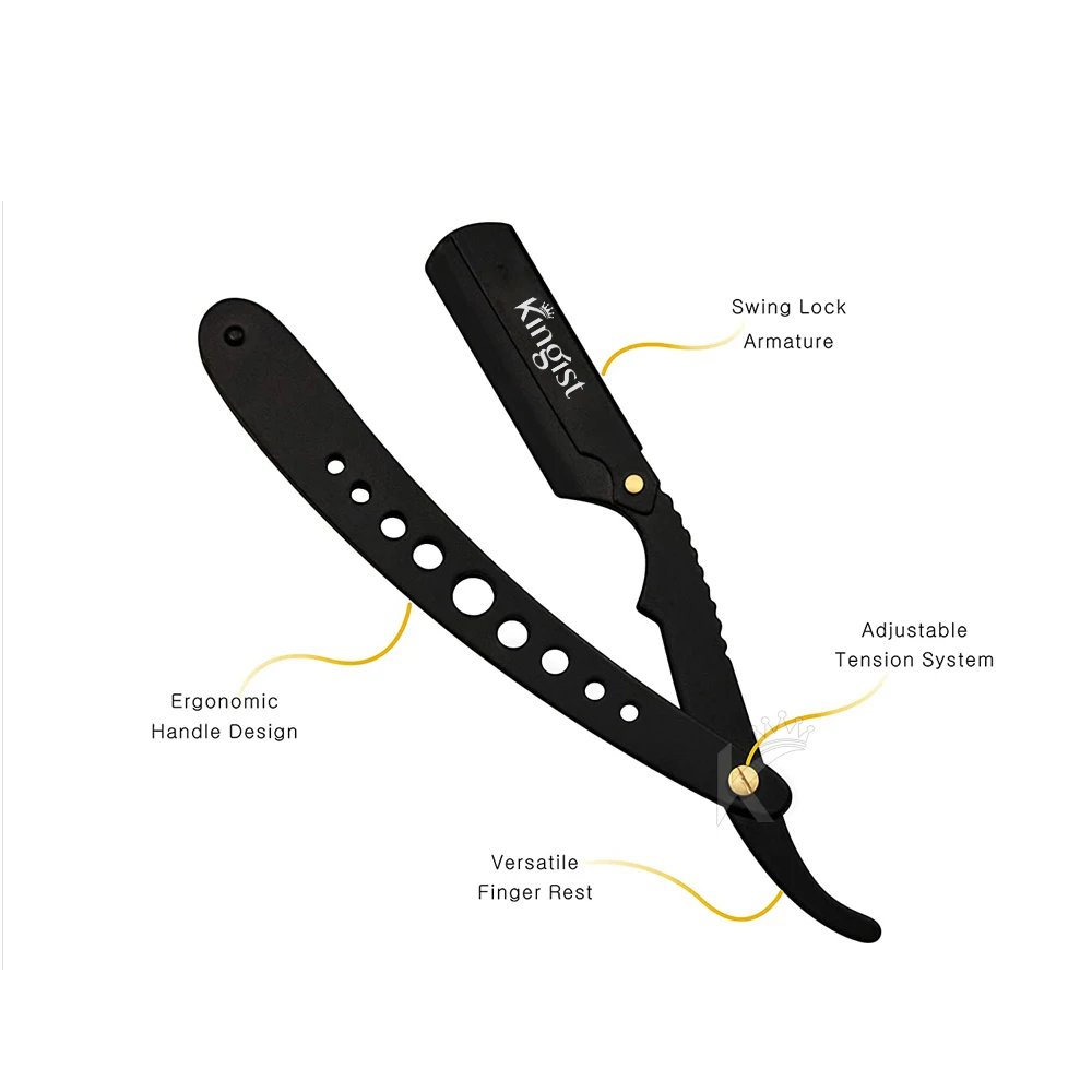 Custom Folding Stainless Steel Black Barber Straight Razor - Buy Barber ...