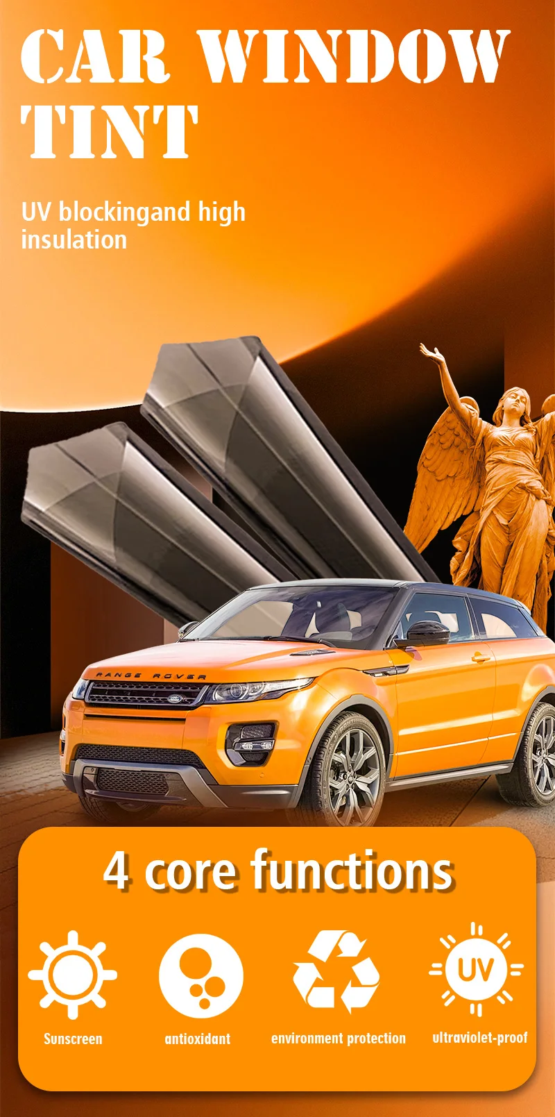 Smartcool Glue Film - 1%VLT Ultra Black Auto Window Film