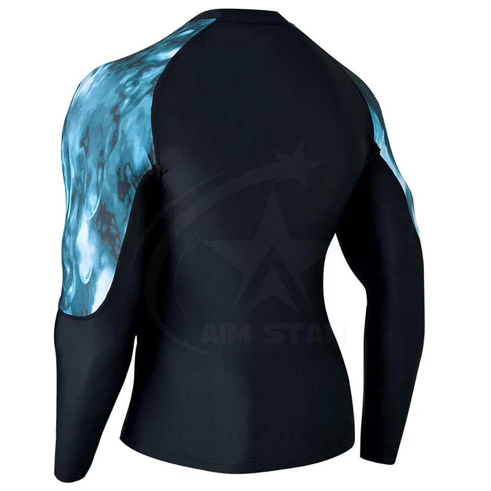 Pakistan Made Customized Design Rash Guards Long Sleeves Polyester Gym ...