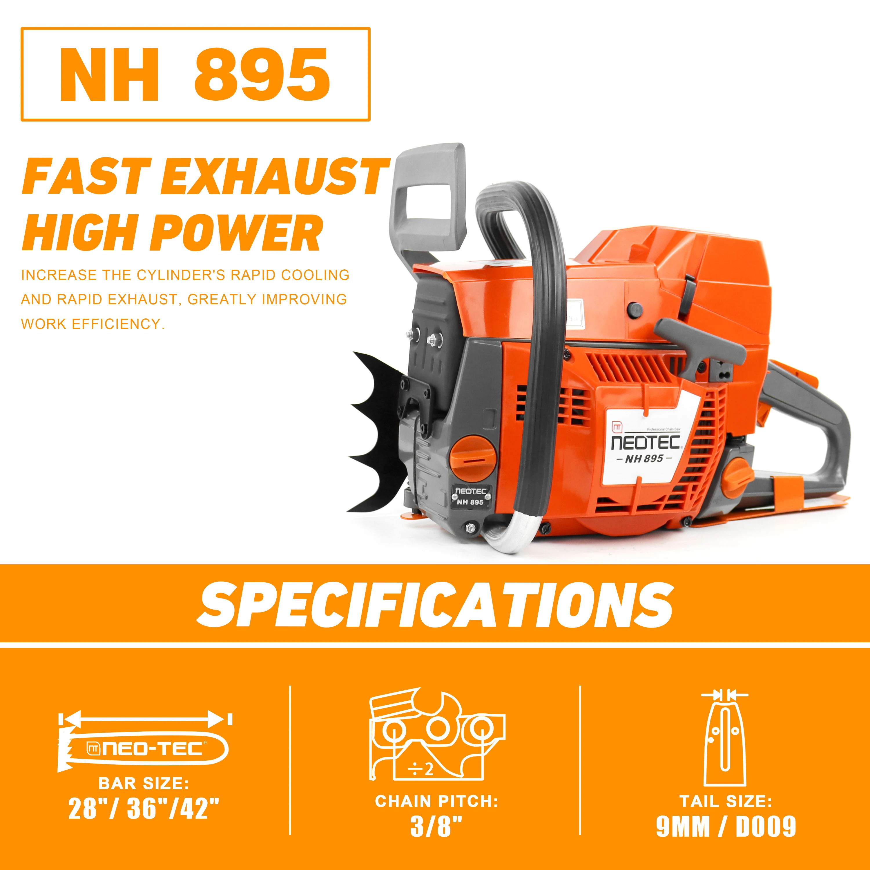 NEO-TEC 94CC Gas Chainsaw with 0.063" Chain Specs & ODM | Wholesale