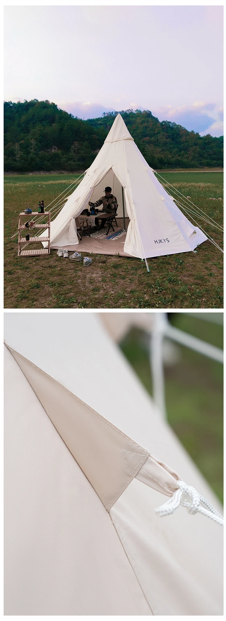 5M*5M*3.5M Indian Tipi Tent Cotton Canvas Pyramid Camping Teepee Tent ...