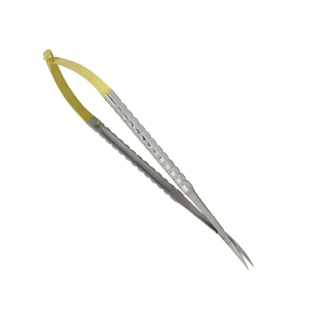 Stainless Steel Scissor Spring Action Scissor 4.5" Half Gold Curved ...