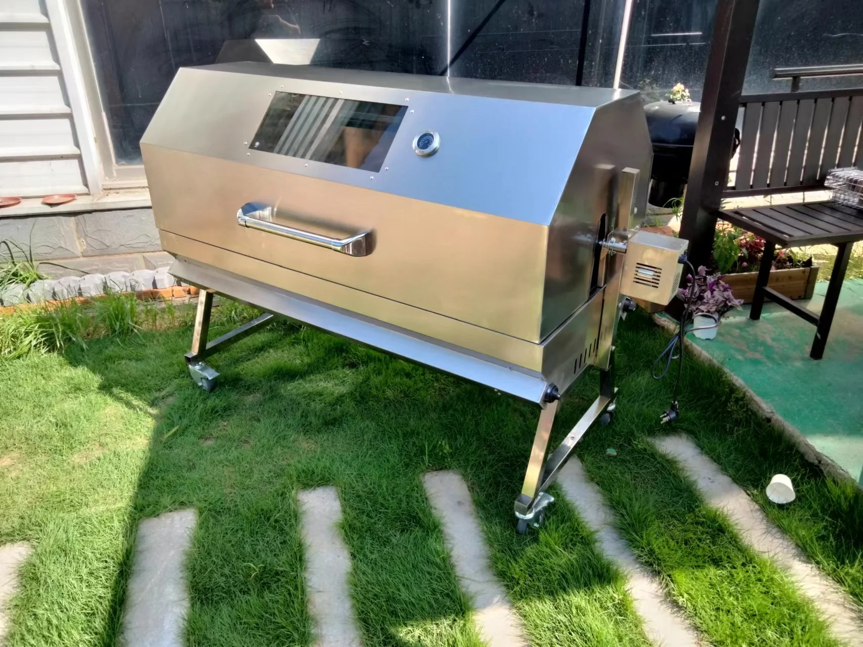 Gas Grill Lamb Pig BBQ Roaster Spit Rotisserie - High Food Grade
