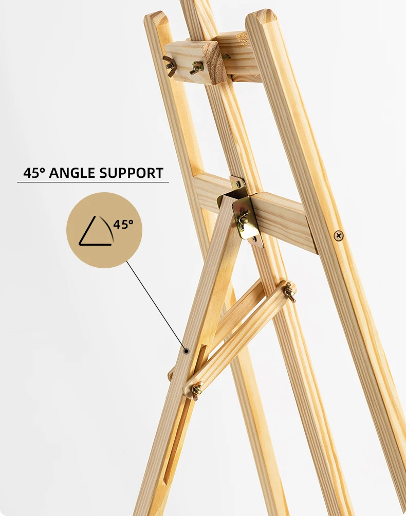 Standing Large Easels 120CM Adjustable Pine Wooden Artist Easel for ...