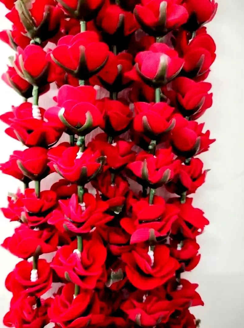 3A Featuretail 5ft Artificial Red Roses Garland String Ladi Chain ...