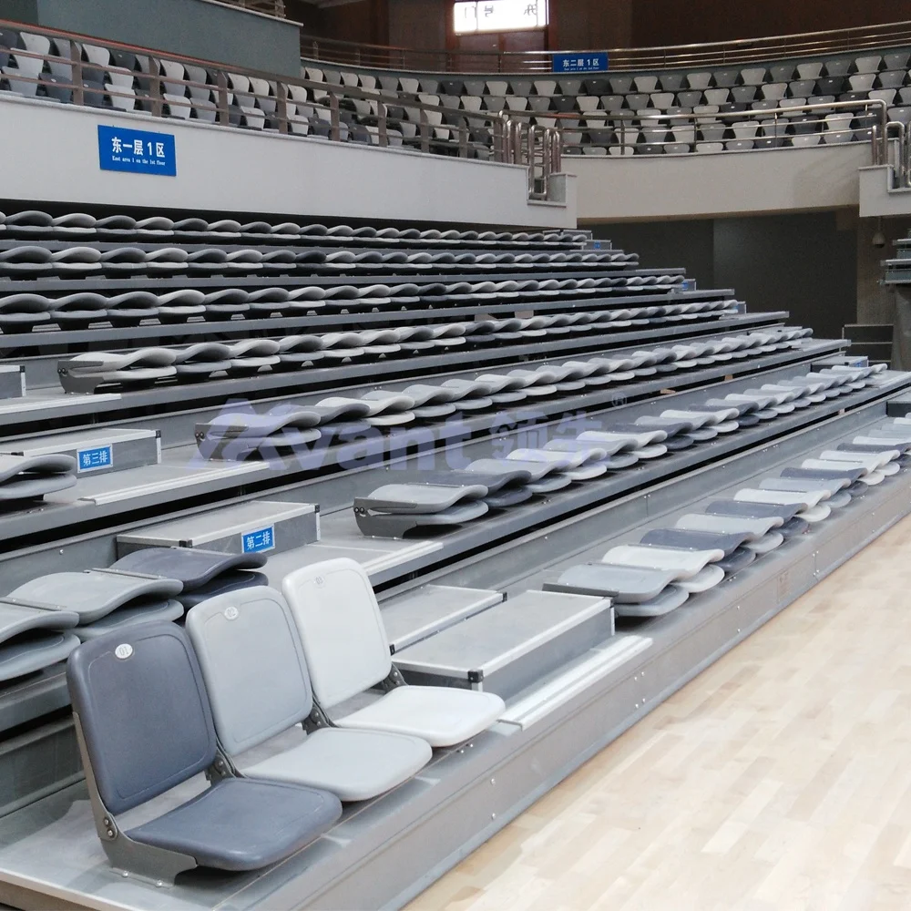 Avant Telescopic Platform Bleacher Systems Arena Indoor Space Saving ...