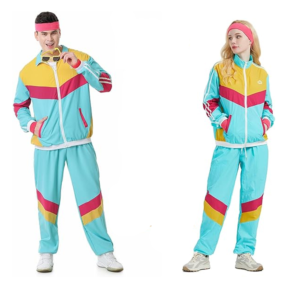Alibaba.com: Retro 80s Tracksuit for Men and Women - Blue - Vintage Hip ...