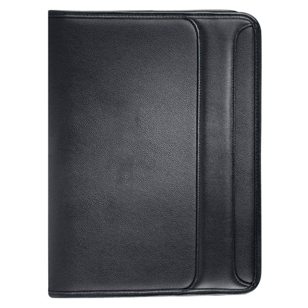 Custom Logo Leather Portfolio For Men,Professional Zippered Padfolio ...