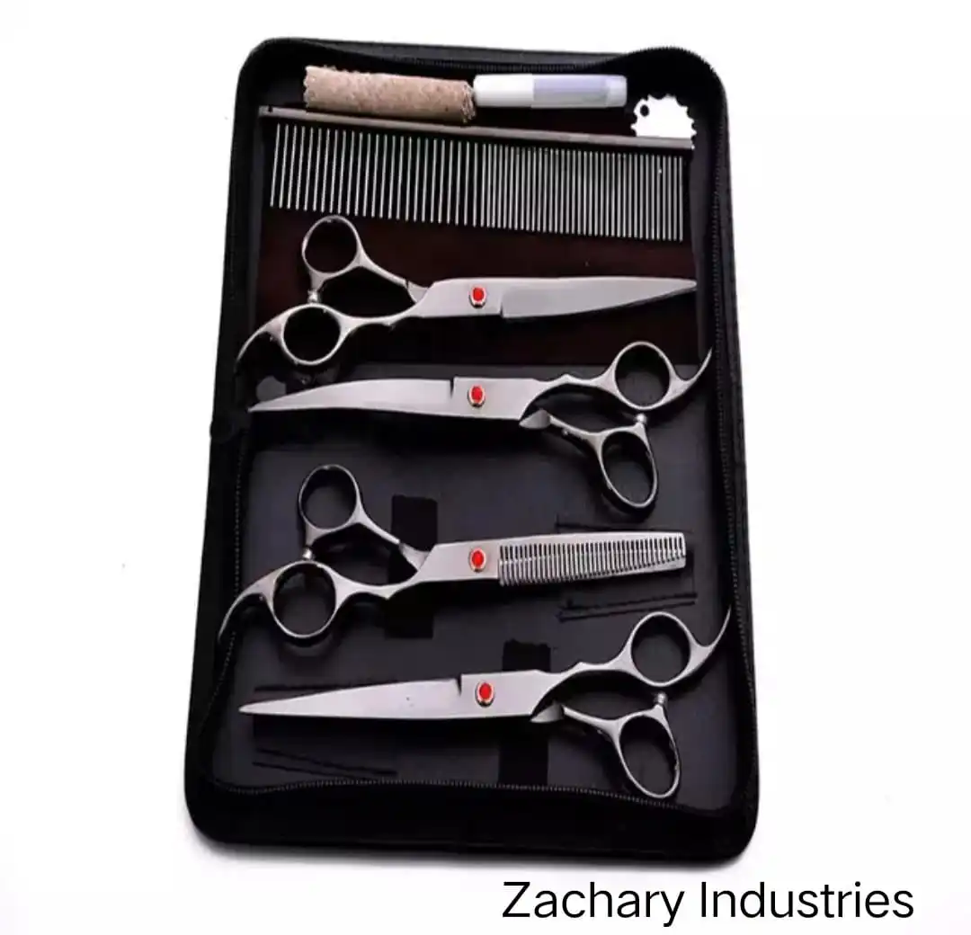 Black Colours Barber Scissor Kit Wholesale Professional Stainless Steel ...