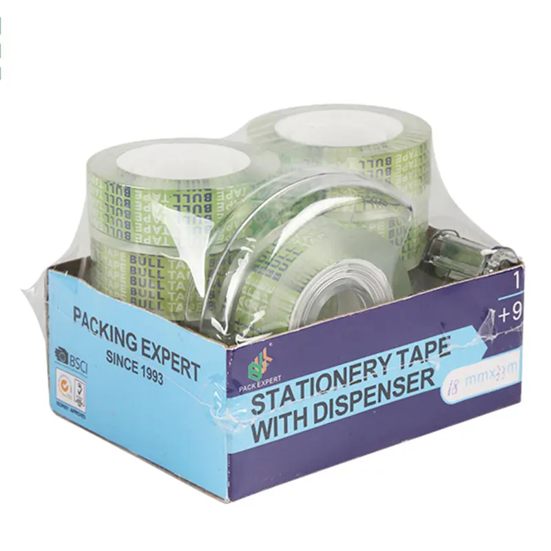 Custom Bopp Transparent Tape Stationery Tape With Dispenser - Buy ...