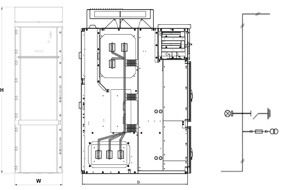Electrical Power Distribution Cabinet Switchboard Vpa24- Rf - Bus Rises ...