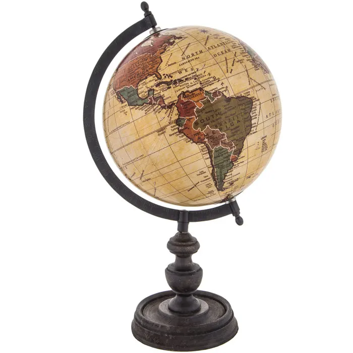 world map globe decor desk earth globe political world globe with metal ...