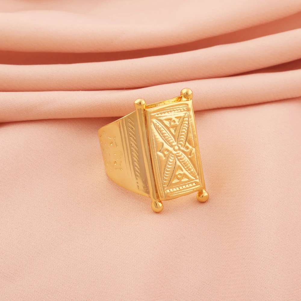 Heavy design gents plain casting ring solid brass gold plated trending ...