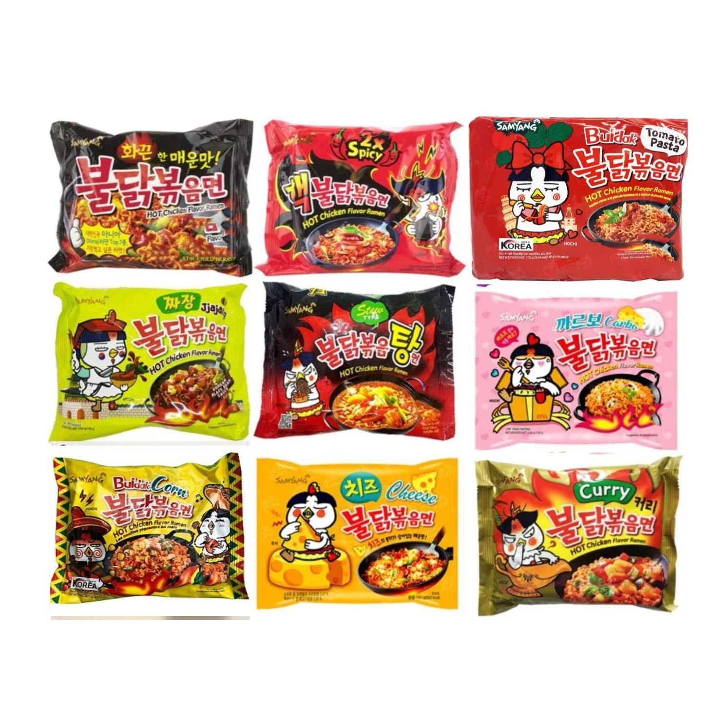 10 Pack Box] Samyang Buldak Chicken Ramen 10 Flavor Combo Variety ...