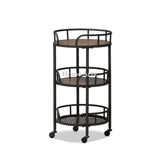 Solid Iron Green Color Serving Trolley Two Tiers Customized Size ...