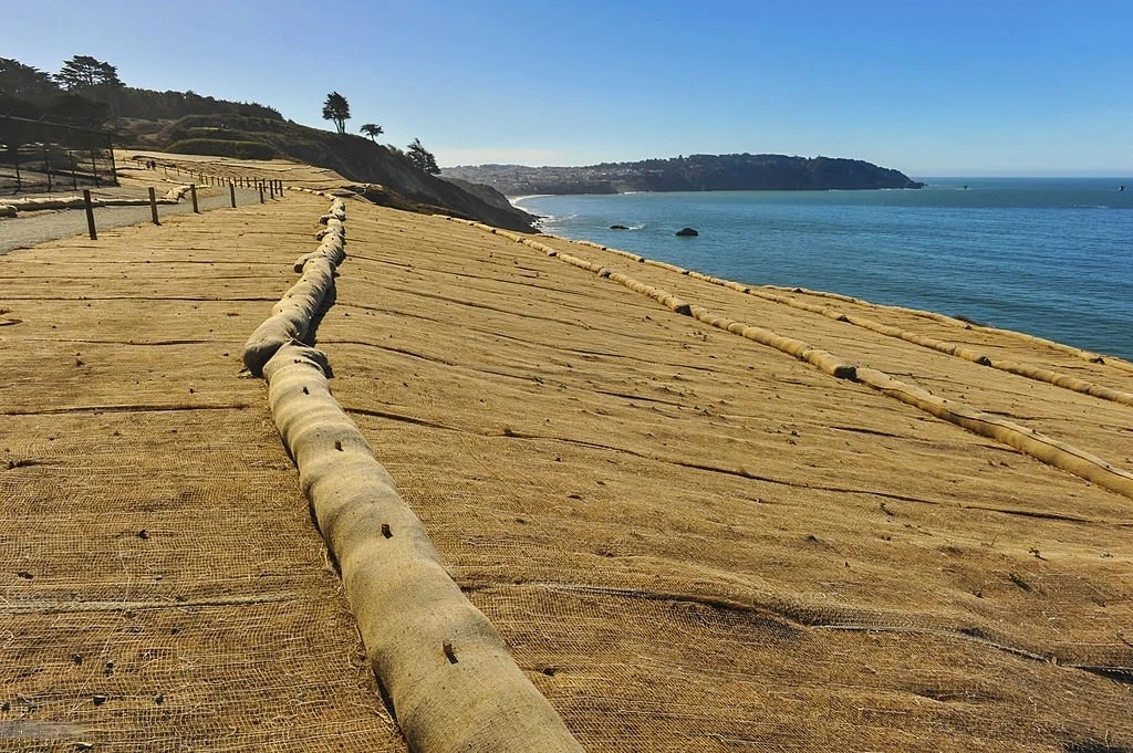 Natural Coir Geotextile - Biodegradable Erosion Control Mat for Slopes ...