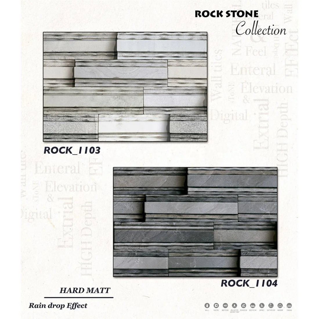 12x18 Outdoor Ceramic Tiles Look Like 30x45cm Real Colorful Stone ...