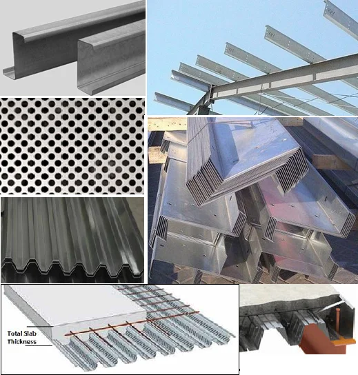 Purlins,Decking Sheets,Corrugated Profile Steel Roof Sheets For Steel ...