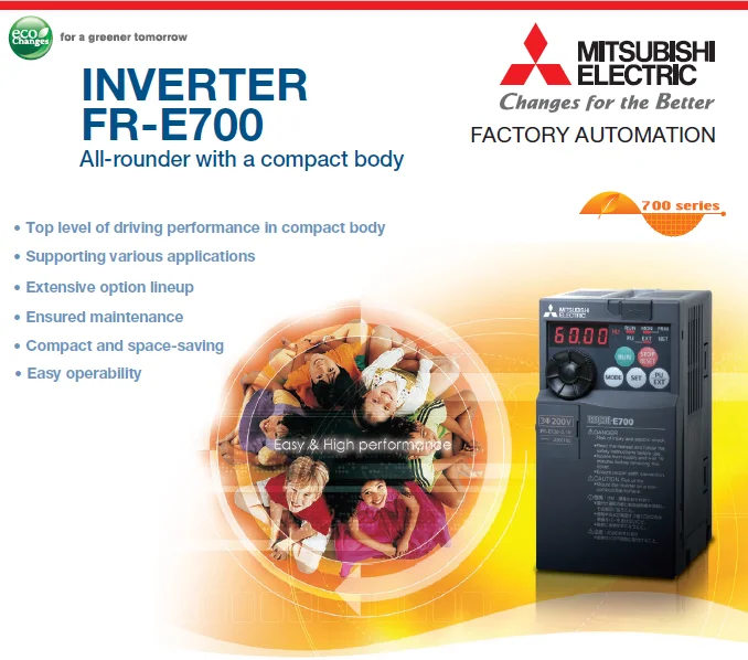 Mitsubishi Inverter FR-E700 Series - 3 Phases & CE/UL Cert