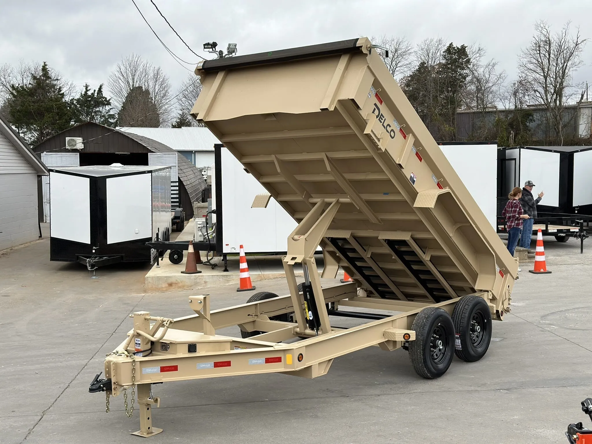 7x14 7TON Telescopic Dump Trailer with Alum Wheels for Sale
