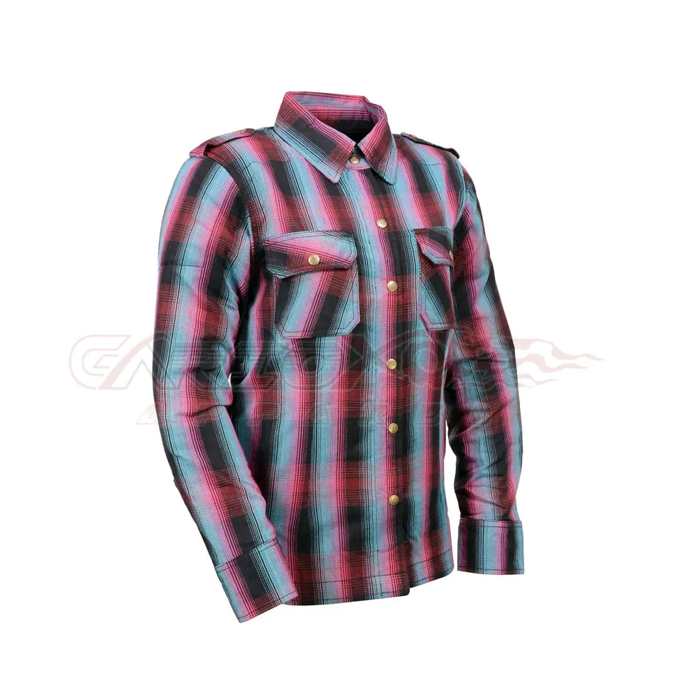 Motorbike Shirt Men's Armored Motorcycle Riding Soft Flannel Long ...