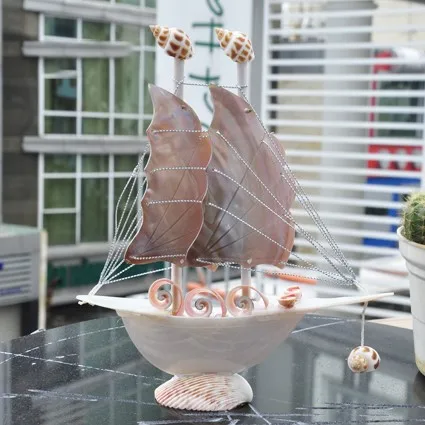 Seashell Ship Figurine Gifts Souvenirs Sailing Boat Ships Models Made ...